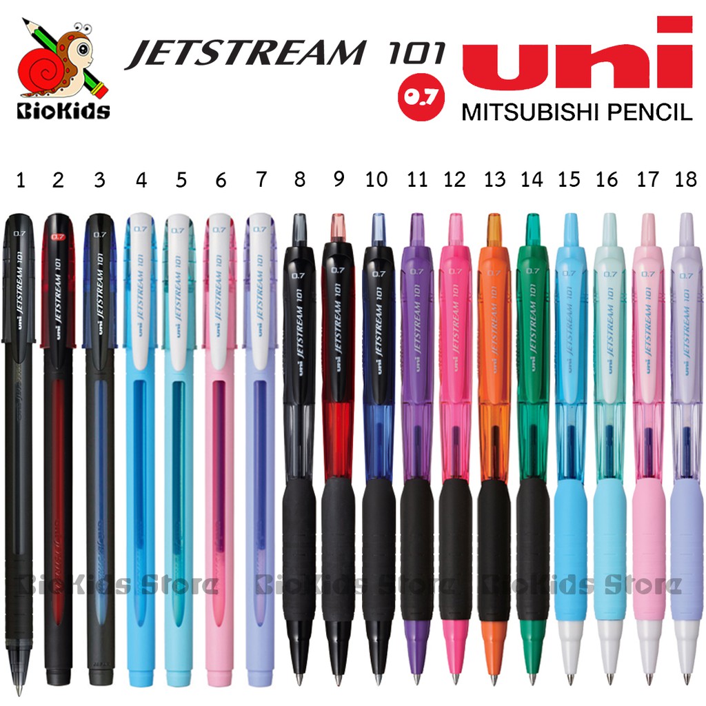 Uni Jetstream 101 0.7 I ปากกาลูกลื่นหัว 0.7 มม. หมึกสีน้ำเงิน แดง ดำ - tarnsiiz - ThaiPick