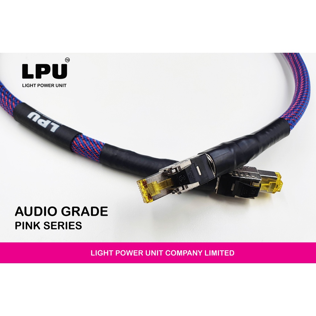 LPU Cat8 Audio Grade สำหรับเครื่องเสียง รุ่น Pink Series ยาว 100 cm. 22 ...