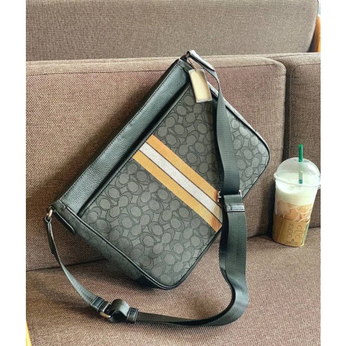 COACH THOMPSON IN SIGNATURE JACQUARD WITH VARSITY STRIPE BAG - bagging ...