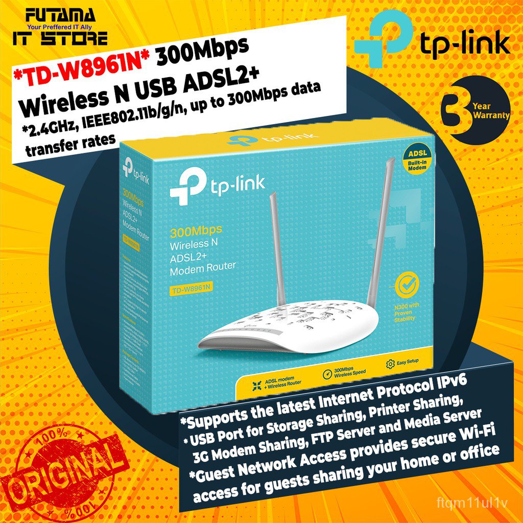 noR0 TD-W8961N 300Mbps Wireless N ADSL2 Modem Router. TP LINK 8968WB - ftqm11ul1v - ThaiPick