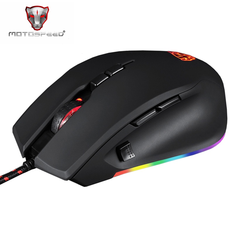Motospeed V80 RGB Profissional 5000 DPI Gaming Gamer Mouse USB Computer Wired Optical Mice ...