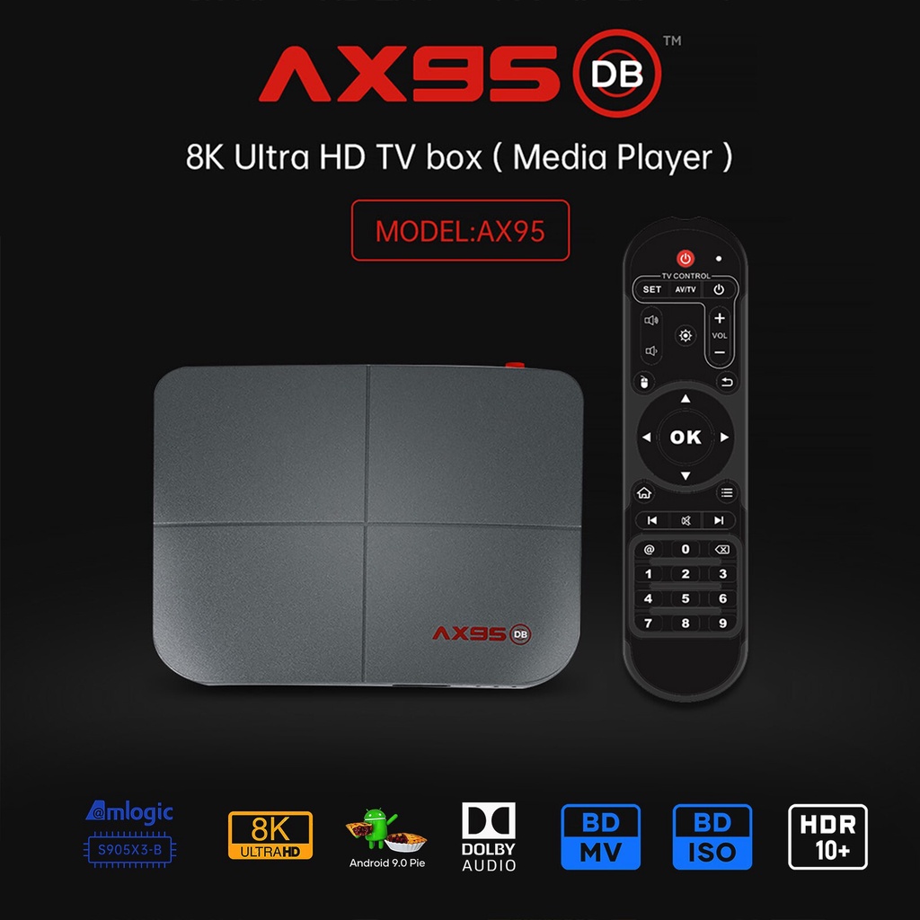 AX95 DB Amlogic S905X3B Smart Android 9.0 TV Box 4GB RAM 32GB 64GB ...