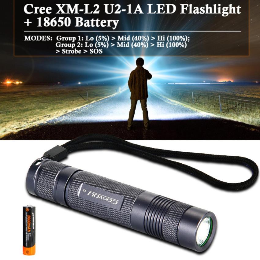 Convoy ไฟฉาย 490LM Gray S2+ Cree XM-L2 LED Flashlight Lamp Cool White ...