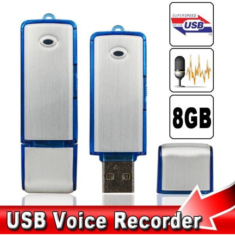 USB Sound Recorder 8GB Voice Recorder Hidden Spy Digital Audio Evidance ...