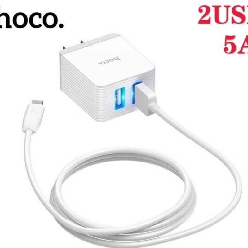 Hoco C22B C22BPLUS 1USB 3A 2USB 5 A หัวชาร์จชุดชาร์จ สำหรับ for LMicro ...