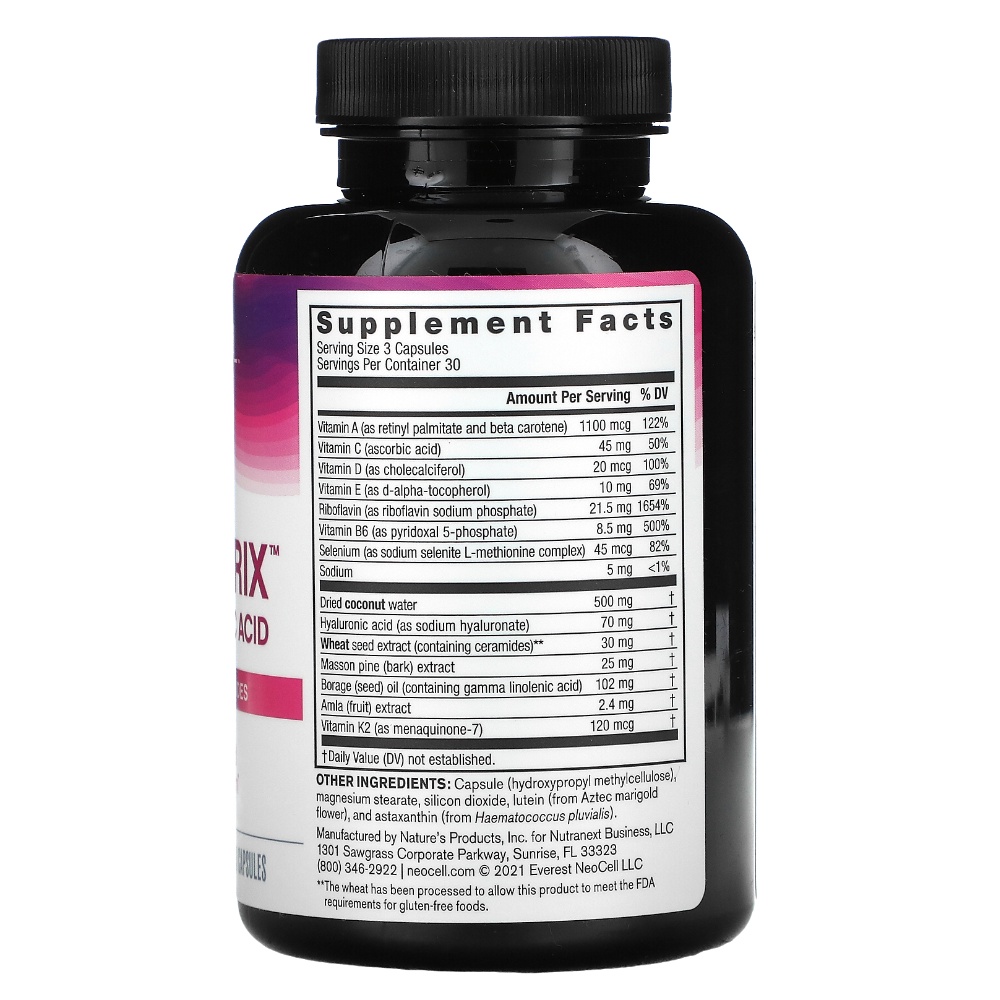 Neocell Glow Matrix with Hyaluronic Acid 90 Capsules นีโอเซล โกลว์ แมท ...