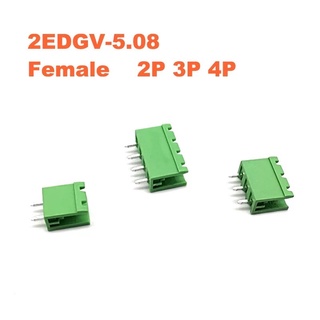 ราคาต่อชุด 5.08Mm 2P 3P 4P 6p 7 p 8 p สกรูปลั๊ก PCB Terminal Block 2EDGK 2EDGV ขาตรง Pluggable ...