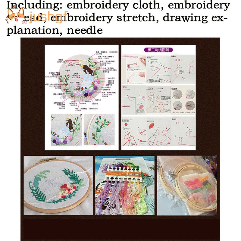 Europe DIY Embroidery Starter Kit Stereo 3D Flowers Embroidery Set ...