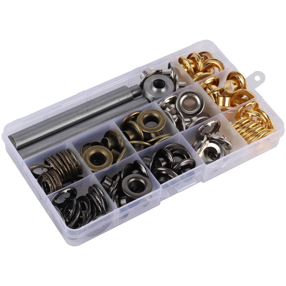 Garment Rivets Grommet Tool Kit 4-Color 5-Claw Eyelet Button With Hand ...