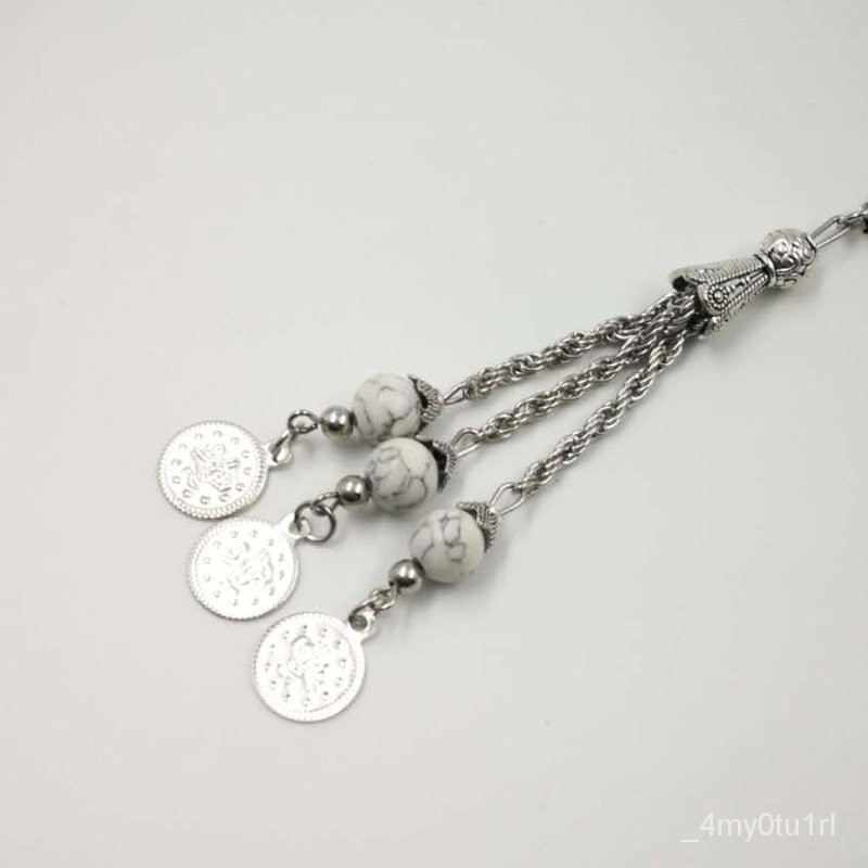 oular Tasbih 33 White Fayrouz stone Turquois tasbeeh Islamic rayer ...