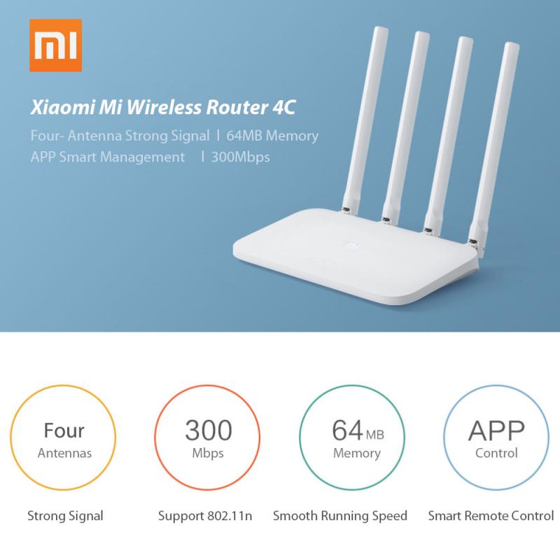 Original Xiaomi WIFI Router 4C 64 RAM 300Mbps 2.4G 802.11 B/g/n 4 ...