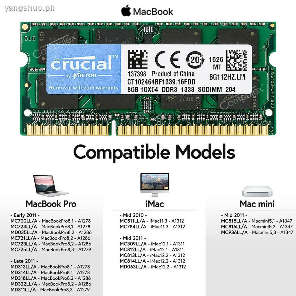 8Gb Memory Card Cod Pc3-10600 Ddr3 1333Mhz Sodimm For Apple Macbook Pro ...