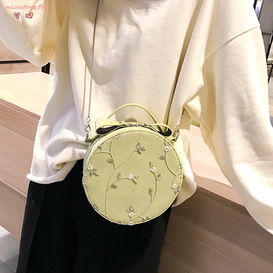 Lace Small Round Bag Female Summer Korean Chain Simple Shoulder Bag ...
