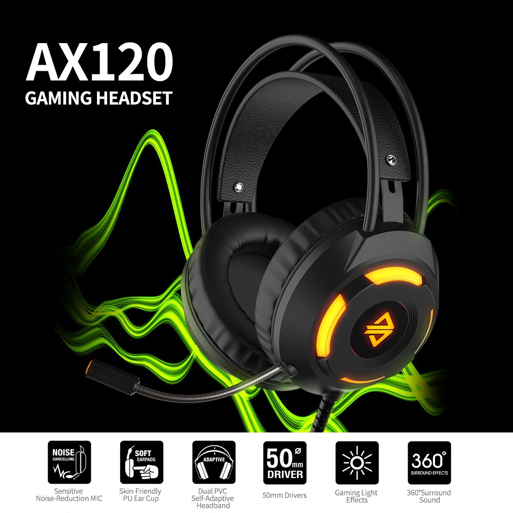 Ajazz AX120 - 7.1 Channel Stereo Gaming Headset Noise Cancelling Over ...