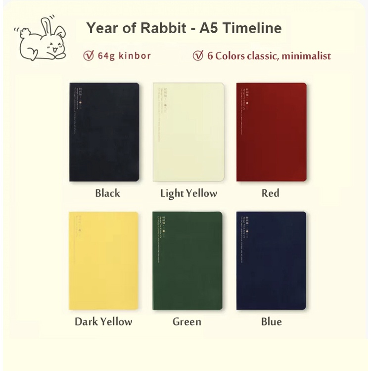 2023 Kinbor New Timeline Monthly Weekly Planner A5 Scheduler Pure Color Soft PU Leather Cover ...