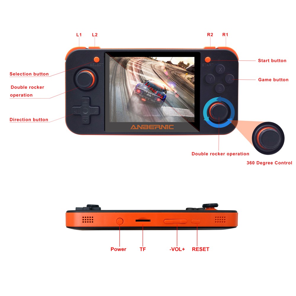 New Retro Game RG350 Video Game Handheld game console MINI 64 Bit 3.5 ...