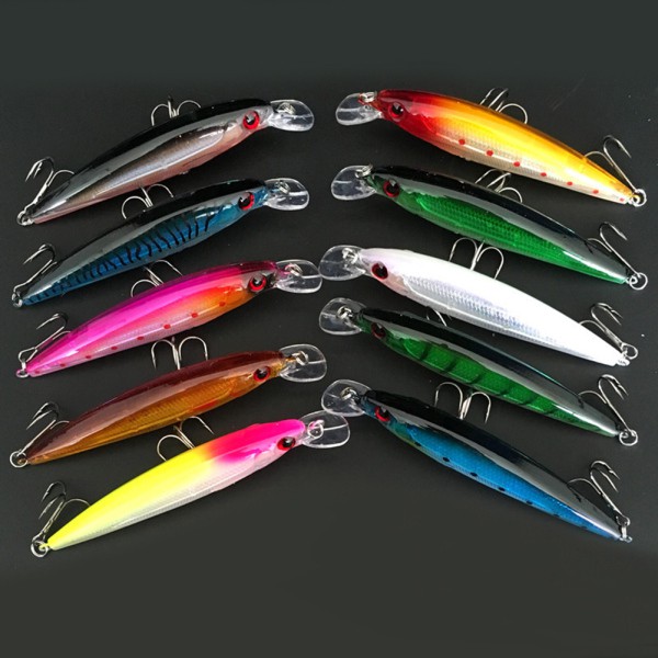 11CM/13.5G Fishing Lures Artificial Hard Baits Minnow Wobblers Crankbait 3D - meteor1.th - ThaiPick
