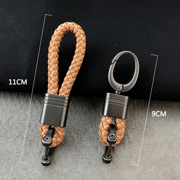 Car Metal Keychain Vachette Clasp Knitting PU Lanyard Car Keyring Key ...