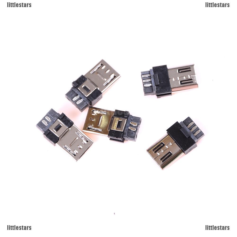 {LUV} 5PCS/set DIY Micro USB Plug Male Solder Mount Assembly Replace ...