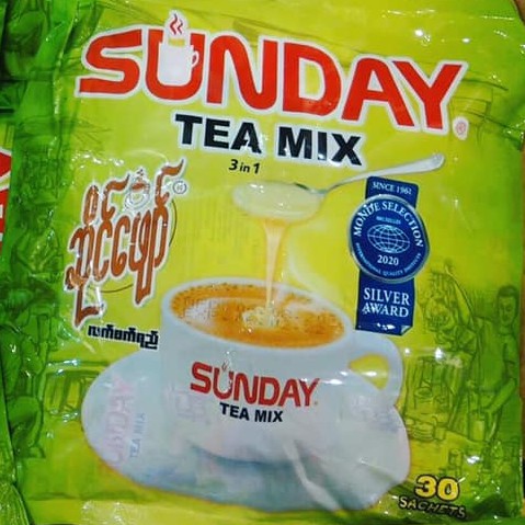 Sunday Tea mix 3in1 ห่อสีเขียว สูตรนมข้นหวาน รสนุ่ม หวานกลมกล่อม ชาพม่า ...