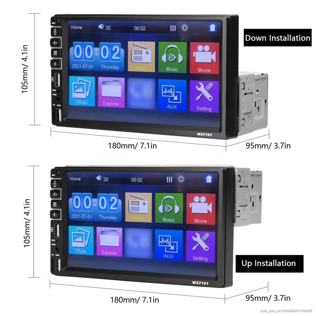 Single Din Car Stereo 7 Inch Lcd Touchscreen Monitor Bt Mp5 Player Fm ...