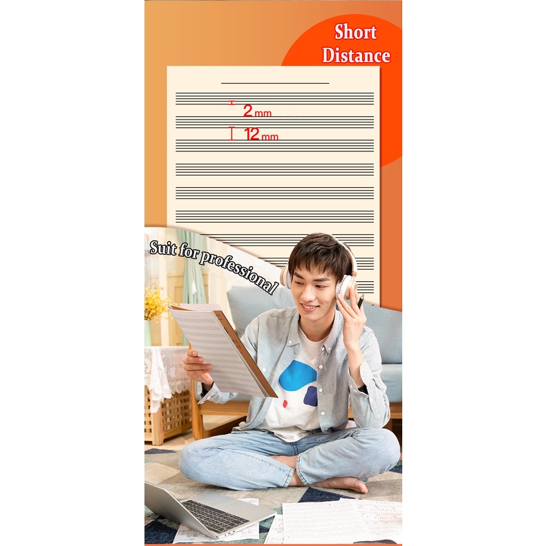 200 Pages B5 Five Line Spectrum Staves Exercise Book Staff Music Sheet ...