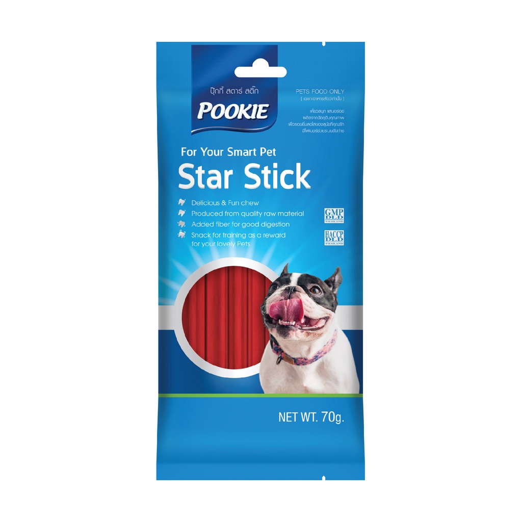 pookie star stick ขนมขัดฟัน รสเนื้อ 70 กรัม | Shopee Thailand