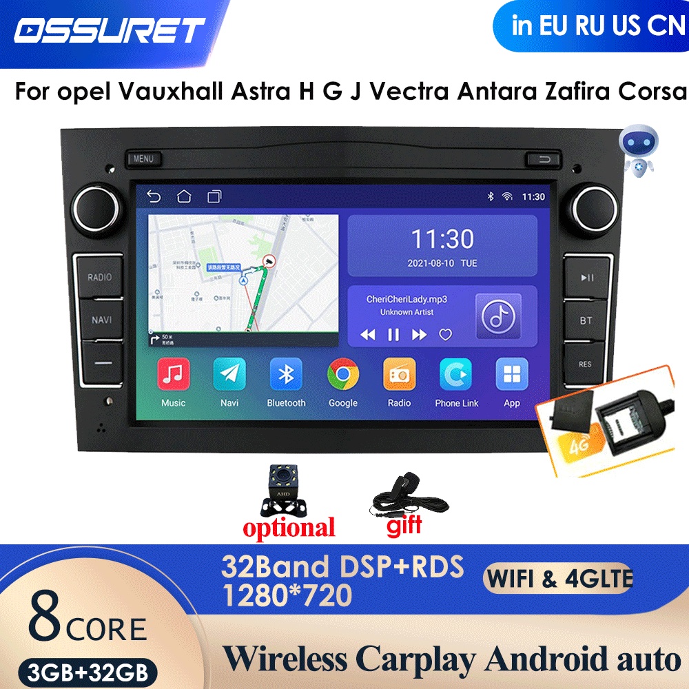 2 DIN Car GPS For opel Vauxhall Astra H G J Vectra Antara Zafira Corsa android 10 Car Multimedia ...