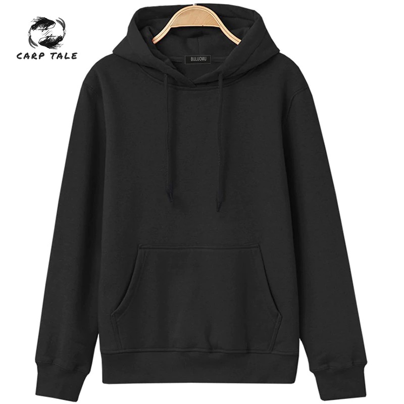 เสื้อกันหนาวหมวกผู้ชายมีฮู้ดแขนยาวมีฮู้ดมีฮู้ดทึบสีสี่ Drawstring แจ็คเ