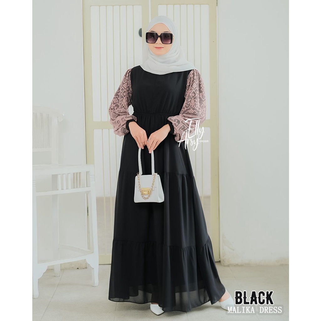 Malika Dress Ori ELLY ARSY Ceruty Babydoll วัสดุผ้าขนฟู - dhanishopfa ...