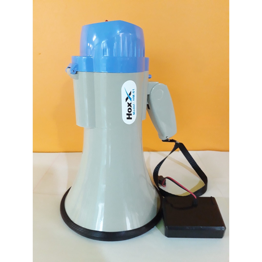 โทรโข่ง HOXX HM-61 ขนาด 6 นิ้ว สีน้ำเงิน 30W มีไซเรน อัดเสียงได้ Megaphone รหัสสินค้า HM-61 ...