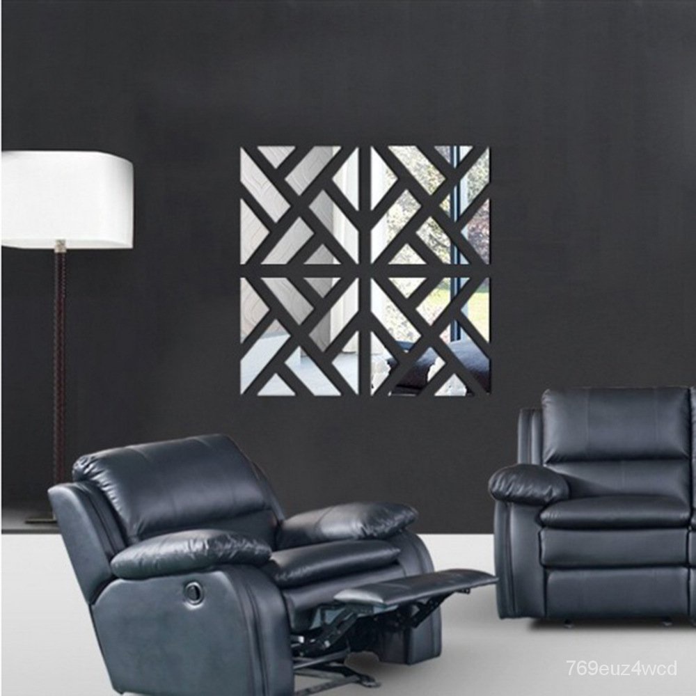 insJM032 geometric style modern mirror wall stickers free combination ...