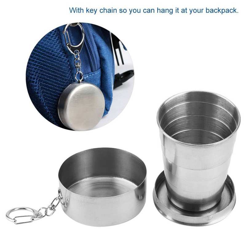 Stainless Steel Folding Cup Telescopic Collapsible Outdoor Travel ...