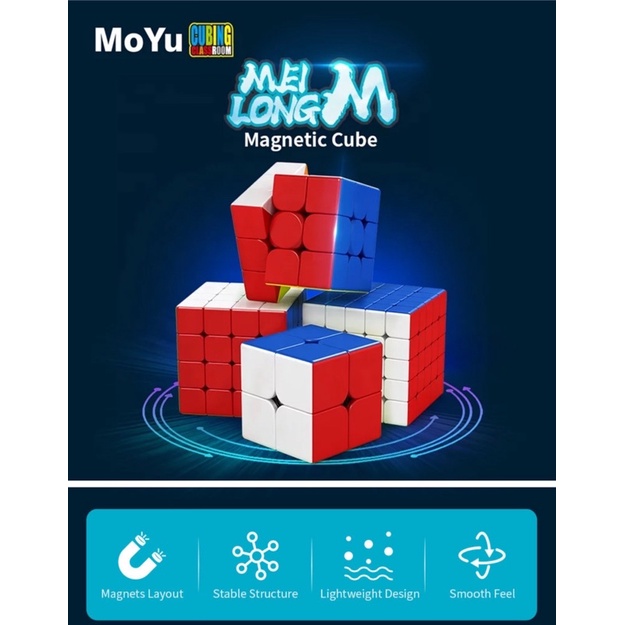 Rubik รูบิค Moyu Magnetic 3x3 2x2 4x4 5x5สามเหลี่ยม Moyu Meilong 3M 2M 4M 5M Magnetic serie(ของ ...