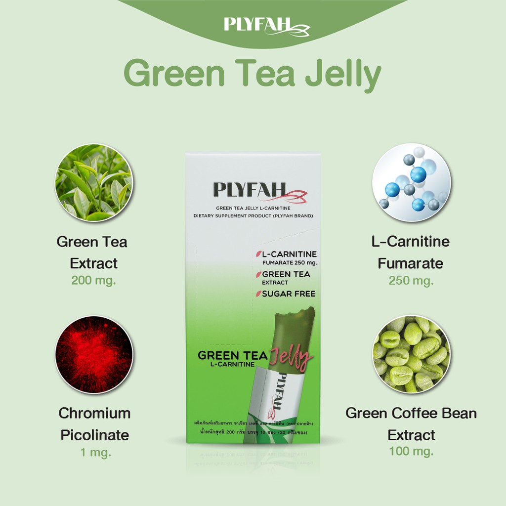 Clearance Sale เผาผลาญไขมัน PLYFAH Green Tea Jelly (Burn 3Plus L ...