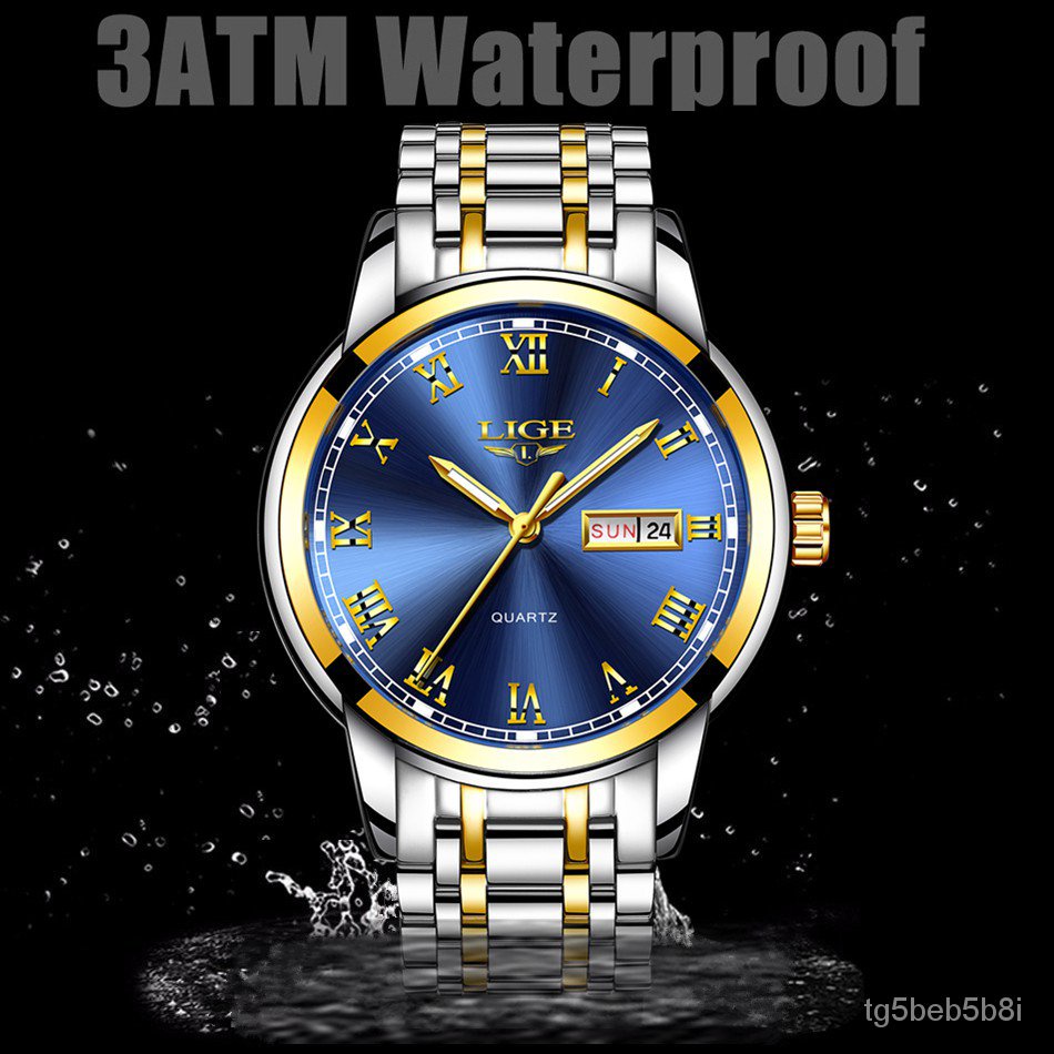Fashion Full Steel Watch Men Analog Quartz Waterproof Watch968uih H05F ...