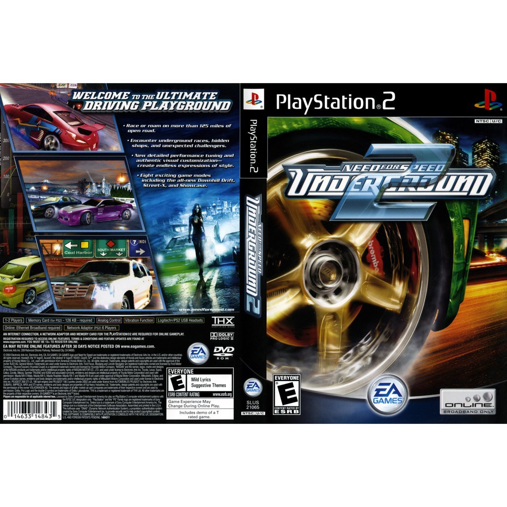 เกมส์ PS2 Need For Speed Underground 2 COVER (PS2) สำหรับเครื่องที่แปลง ...