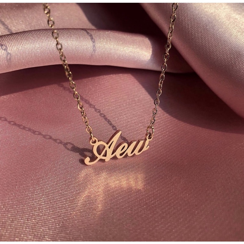 สั่งทำ สร้อยชื่อ Custom Name Stainless Steel Necklace - cherpy_ - ThaiPick