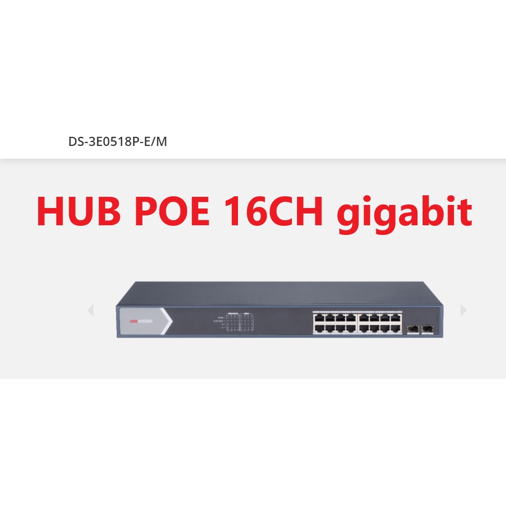 Hub Switch poe gigabit hikvision 16ch | Shopee Thailand