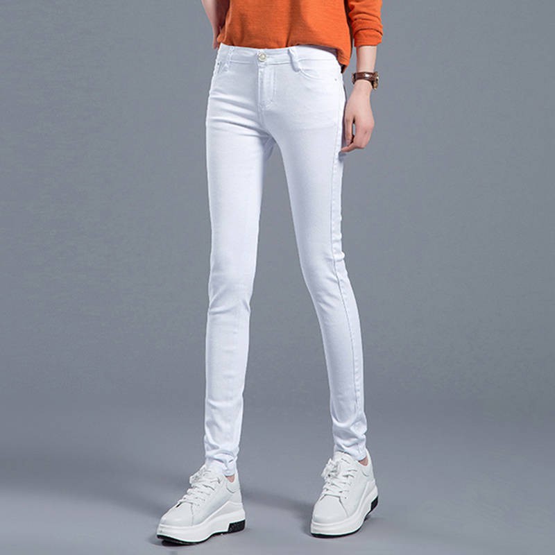 seluar jeans perempuan ♗Seluar jeans wanita putih musim semi dan musim ...