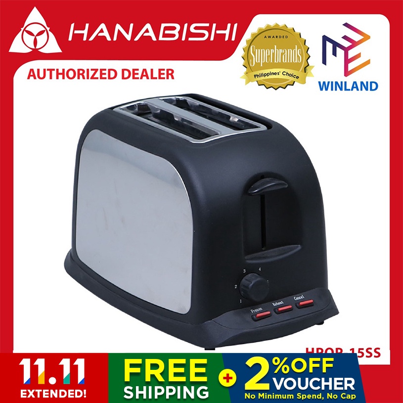 uuhx Hanabishi Original 2 Slice Pop Up Bread Toaster w/ Reheat ...