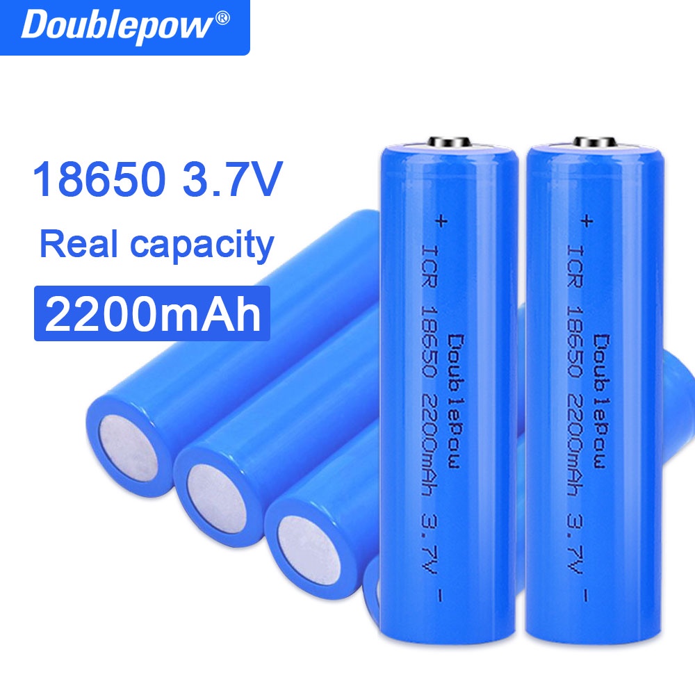 True capacity 100% new original Doublepow 18650 battery 3.7v 2200mah 18650 rechargeable lithium ...