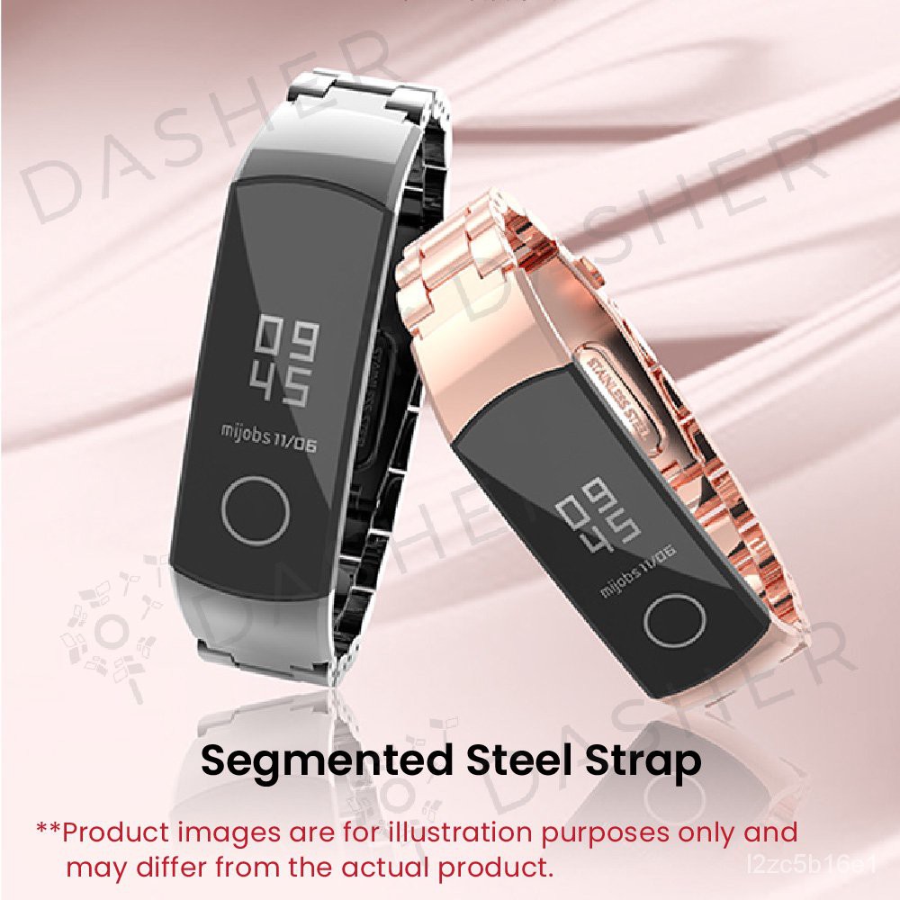 Huawei Honor Band 5 4 Segmented Steel Strap Premium Stylish Design for ...