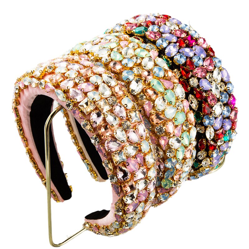 Gold Silver Color Full Crystal Hair Bands For Women Lady Luxury Shiny