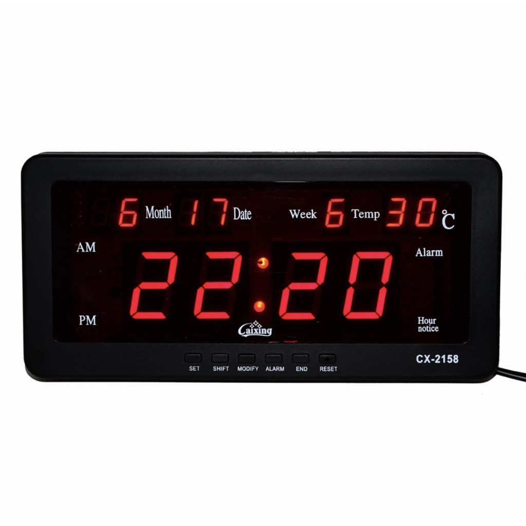 Caixing นาฬิกาดิจิตอล LED DIGITAL CLOCK แบบแขวนผนัง รุ่น CX-2158 ...