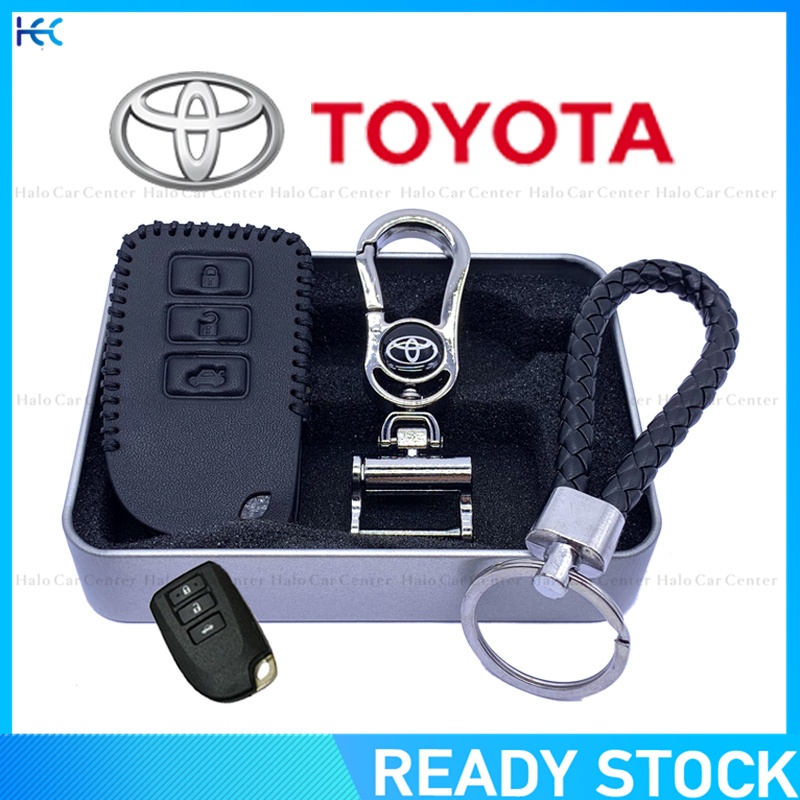 Ready Stock100 Genuine Leather Key Cover For Toyota VIOS-3 Buttons-BOX ...