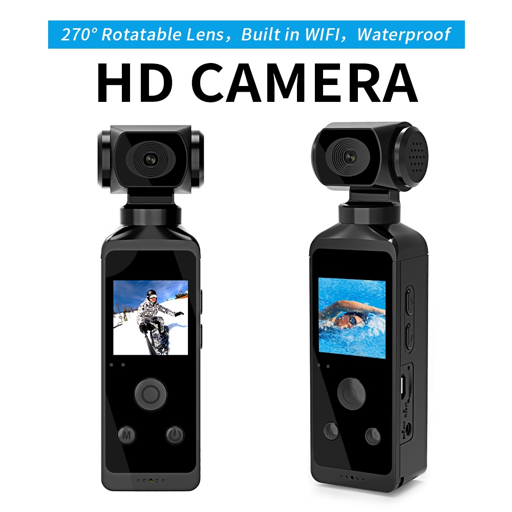 Pocket Camera HD Action Cam 1.3quot HD LCD Screen 270 Rotatable Wifi ...