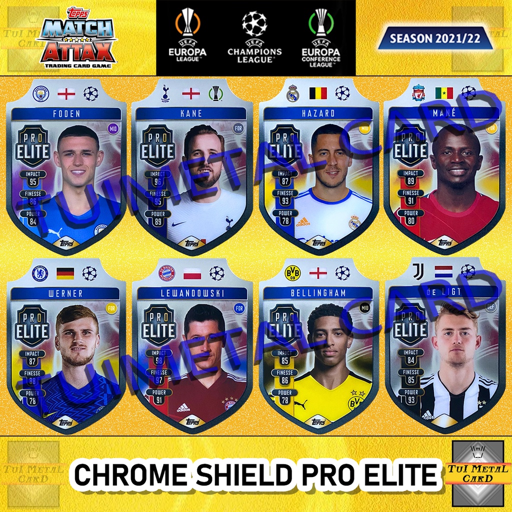 MATCH ATTAX 202122 UEFA CHAMPIONS LEAGUE CHROME SHIELD PRO ELITE การ์ด ...