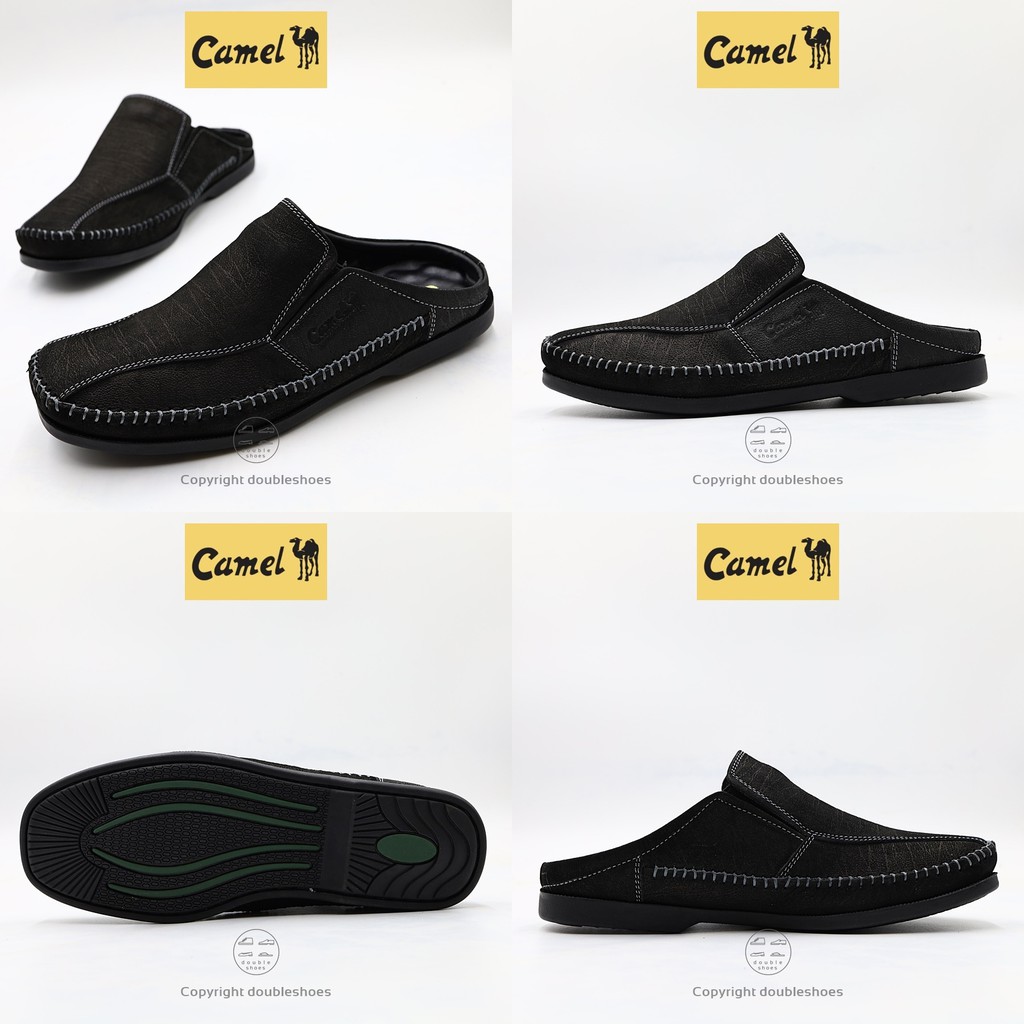 Camel รองเท้าคัทชูเปิดส้น หนังแท้ หนังลายช้าง พื้นนุ่ม เย็บพื้น รุ่น CM108 ไซส์ 40-45 ...