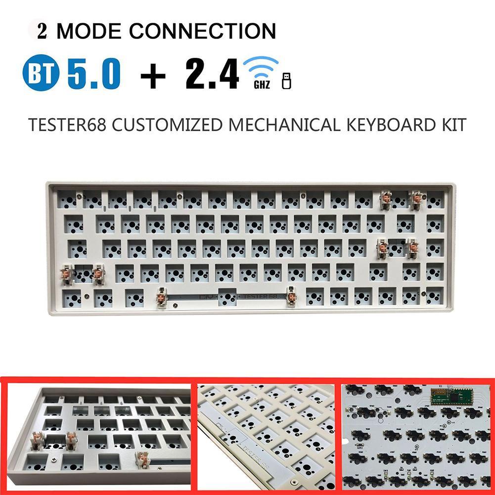 Dual-mode Bluetooth 5.0 Wireless 2.4g Mechanical Keyboard Tester 68 ...